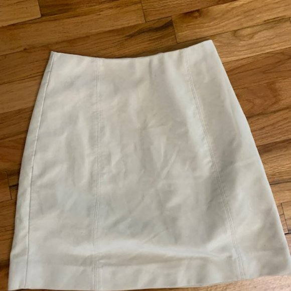 Babaton | Skirts | Babaton Cream Colored Vegan Suede Skirt Size 6 | Poshmark